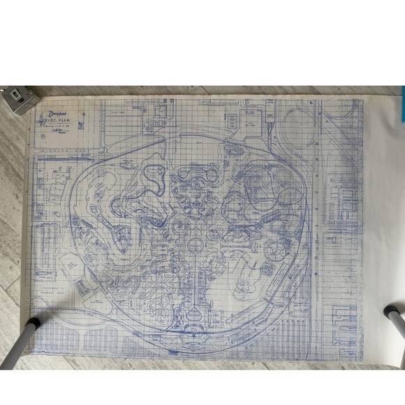 WED Enterprises | Art | Vintage Disneyland Plot Plan Blueprint Wed ...